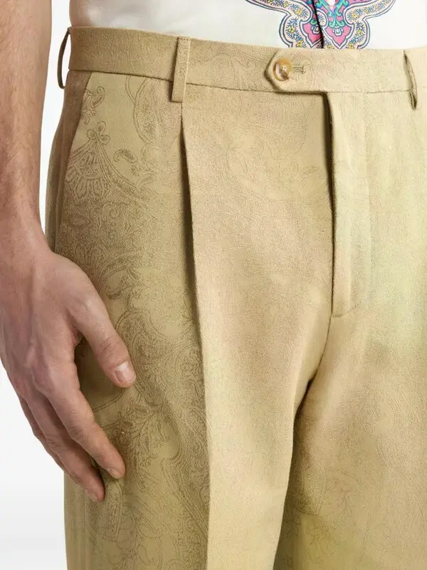 Etro Jacquard Floral Trousers