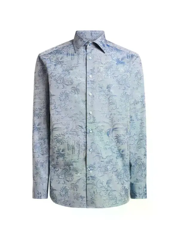 Etro Jacquard Floral Paisley Shirt - Blue