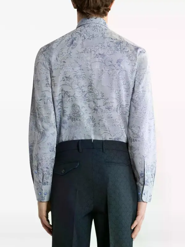 Etro Jacquard Floral Paisley Shirt - Blue
