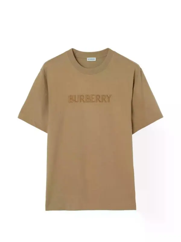 Burberry Logo Cotton T-shirt - Neutrals