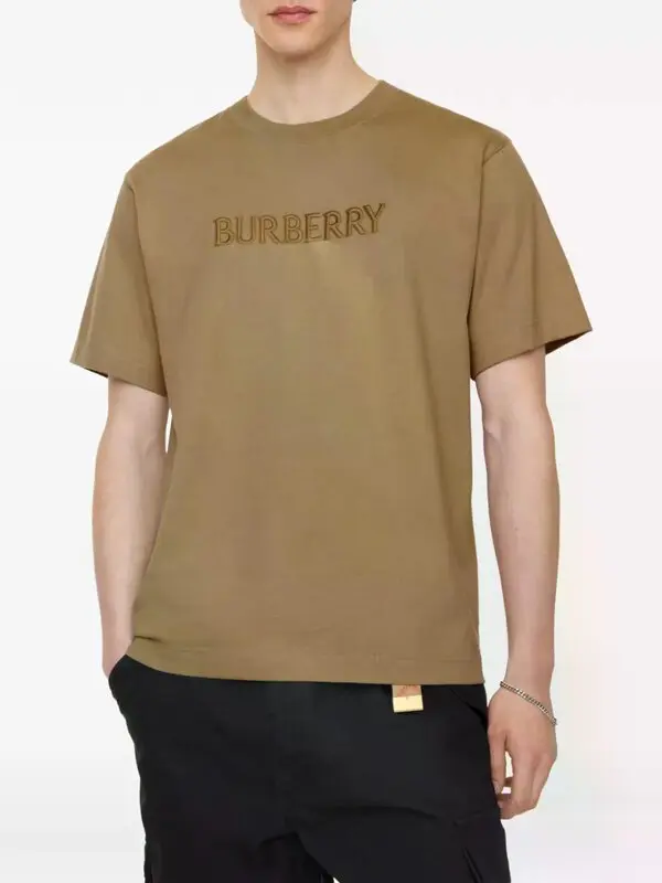 Burberry Logo Cotton T-shirt - Neutrals