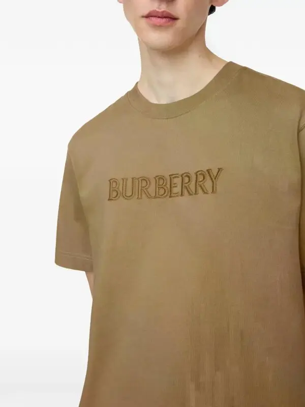 Burberry Logo Cotton T-shirt - Neutrals