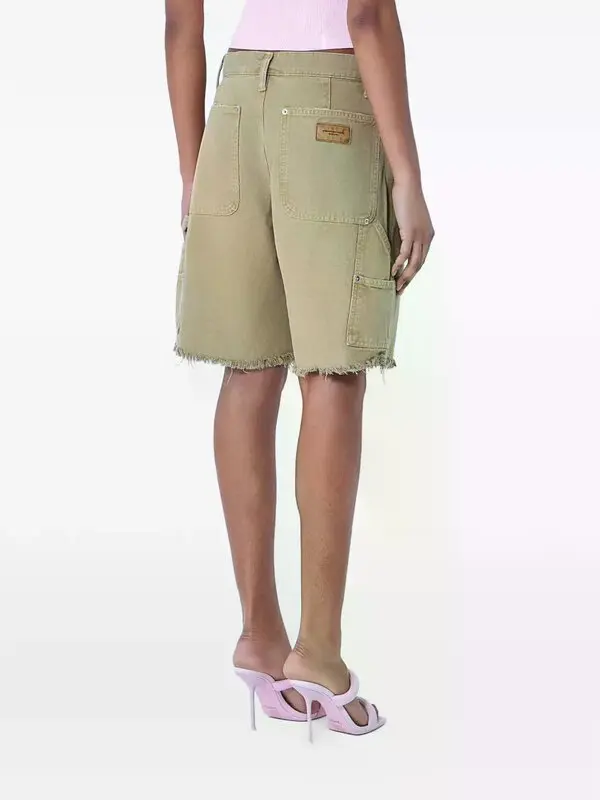 Alexander Wang Zip-detail Distressed Cotton Carpenter Shorts - Neutrals