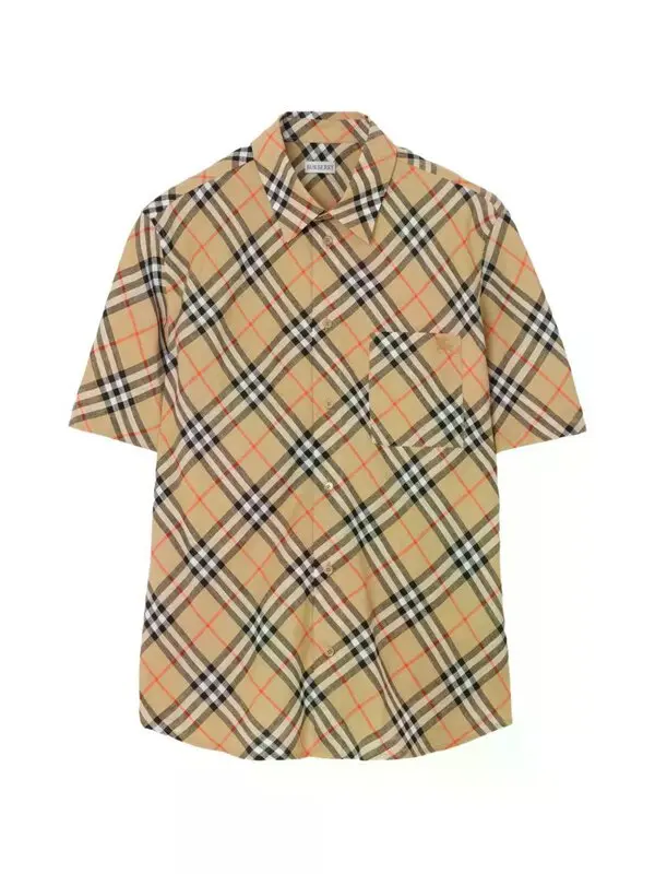 Burberry Relaxed Fit Check Linen Shirt - Neutrals