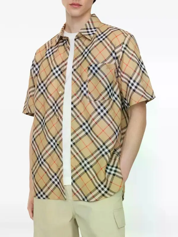 Burberry Relaxed Fit Check Linen Shirt - Neutrals