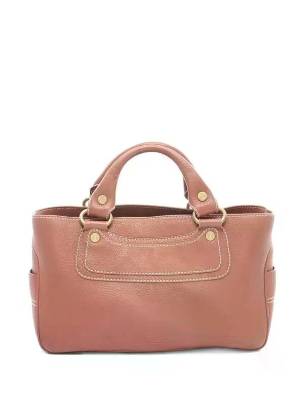 Celine 2000s Boogie Leather Tote Bag - Brown