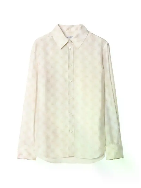 Burberry Classic Fit Knight Checkerboard Silk Shirt