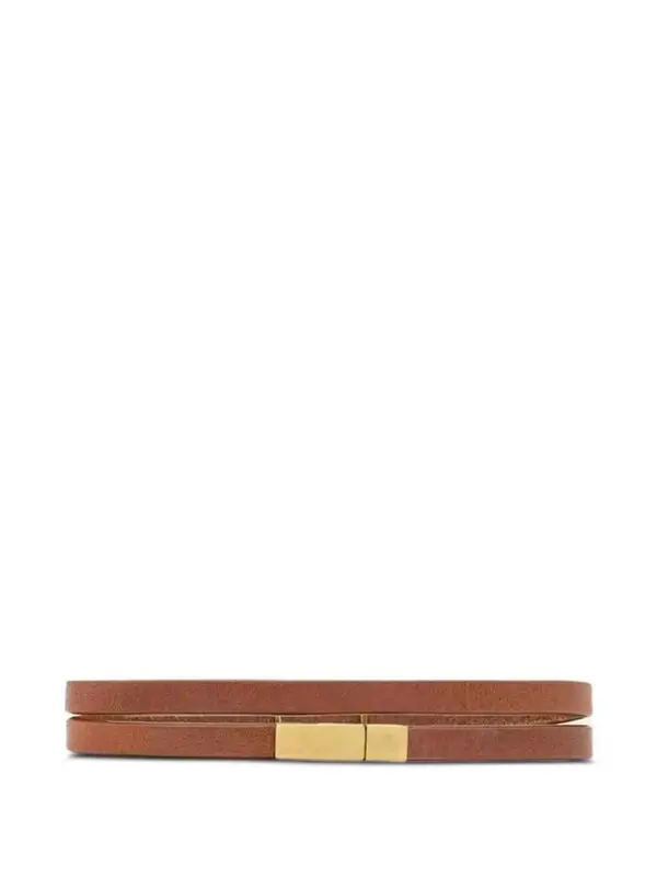 Saint Laurent Leather Bracelet - Brown