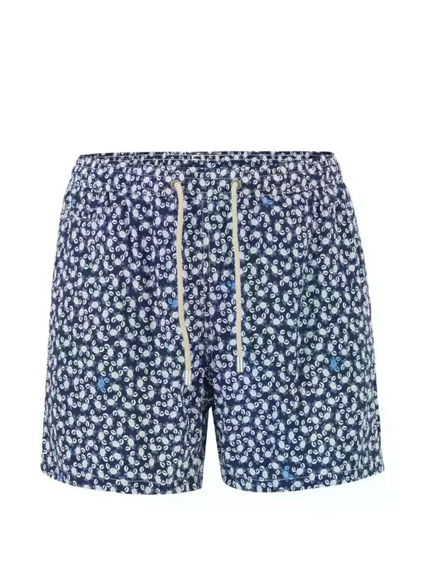 MC2 SAINT BARTH Micro-print Drawstring Swim Shorts - Blue