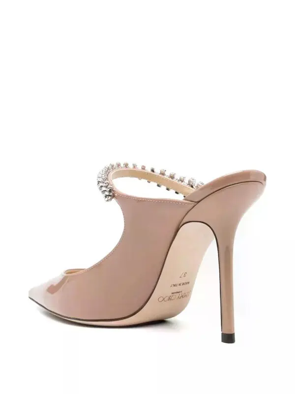 JIMMY CHOO Crystal-embellished Mules - Neutrals