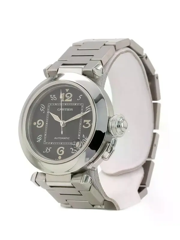 Cartier Pasha 35mm Automatic Stainless Steel Watch With Dial - Black
