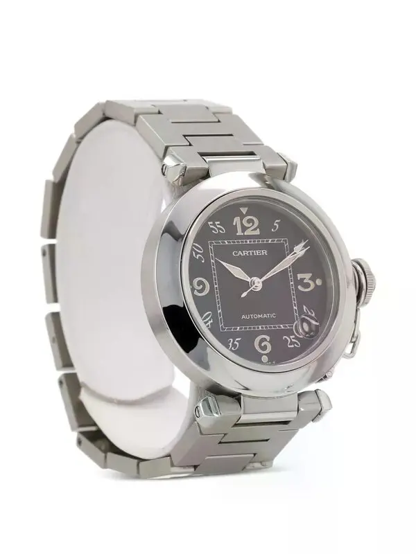 Cartier Pasha 35mm Automatic Stainless Steel Watch With Dial - Black