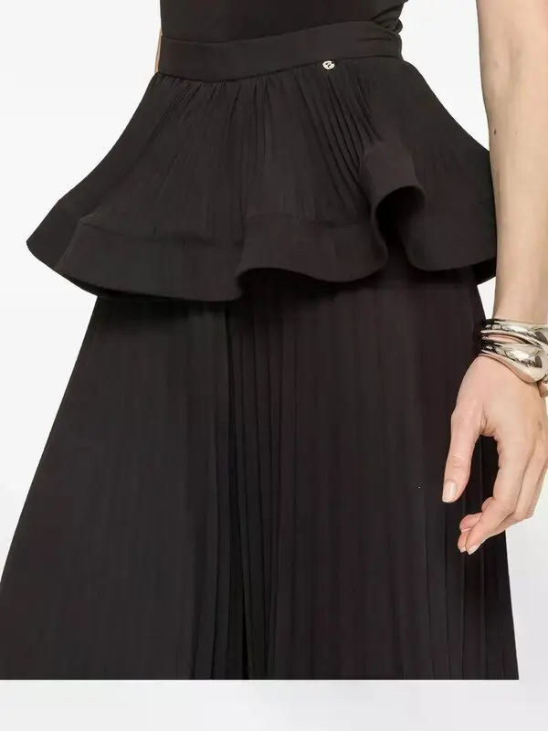 NISSA Pleated Palazzo Pants - Black