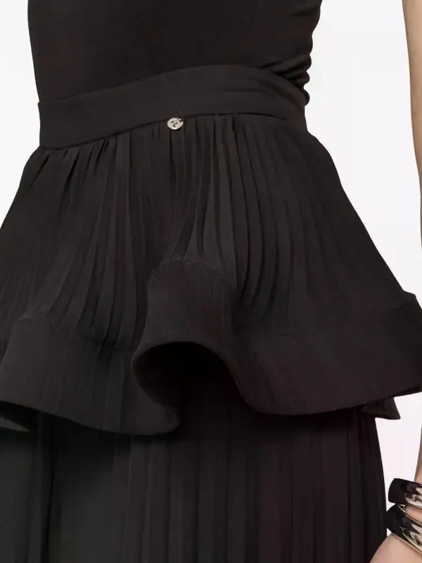 NISSA Pleated Palazzo Pants - Black