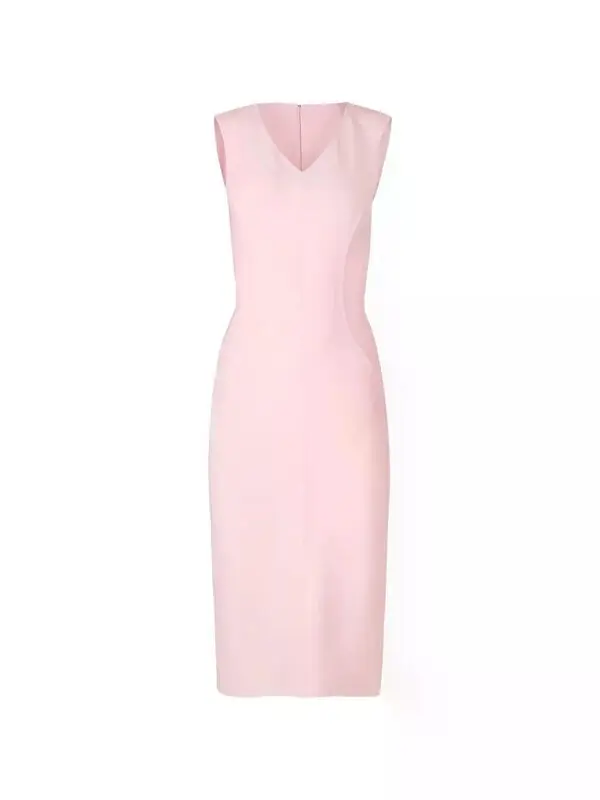 Michael Kors V-neck Sleeveless Midi Dress - Pink