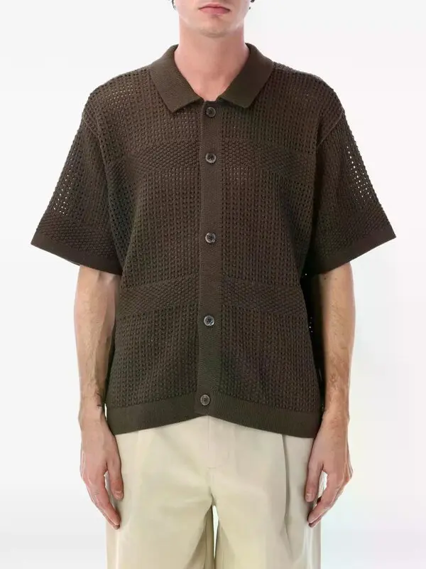 Obey Zach Waffle Knit Shirt - Brown