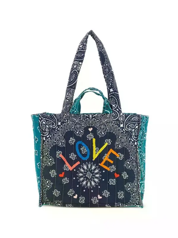 CALL IT BY YOUR NAME Quilted Padded Bandana Print Tote Bag