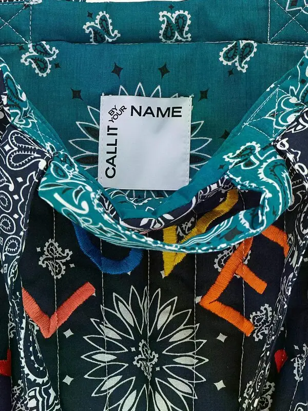 CALL IT BY YOUR NAME Quilted Padded Bandana Print Tote Bag