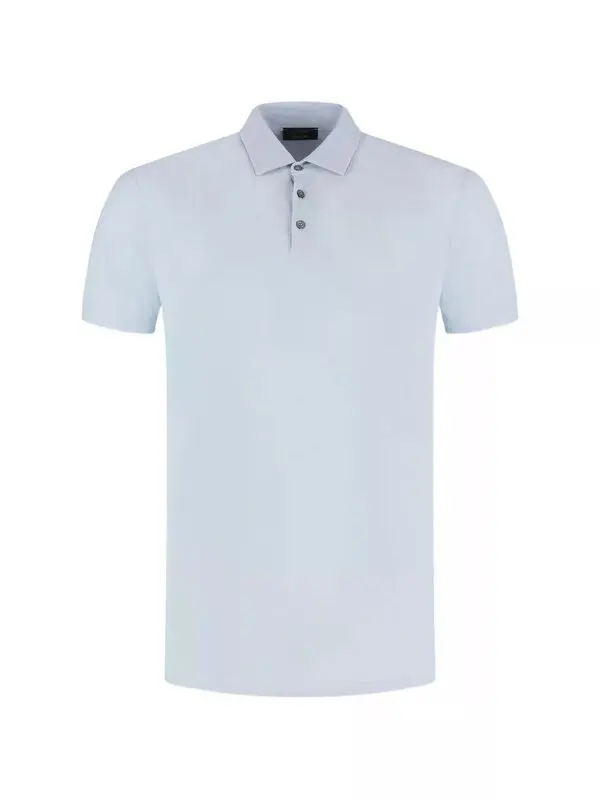 ZANONE Button Short-sleeve Polo Shirt - Blue