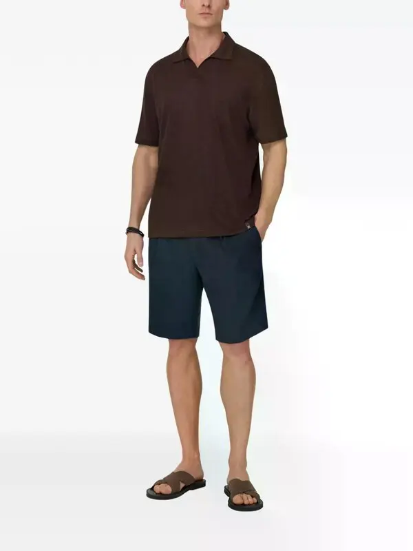 Boggi Milano Linen Drawcord Detail Shorts
