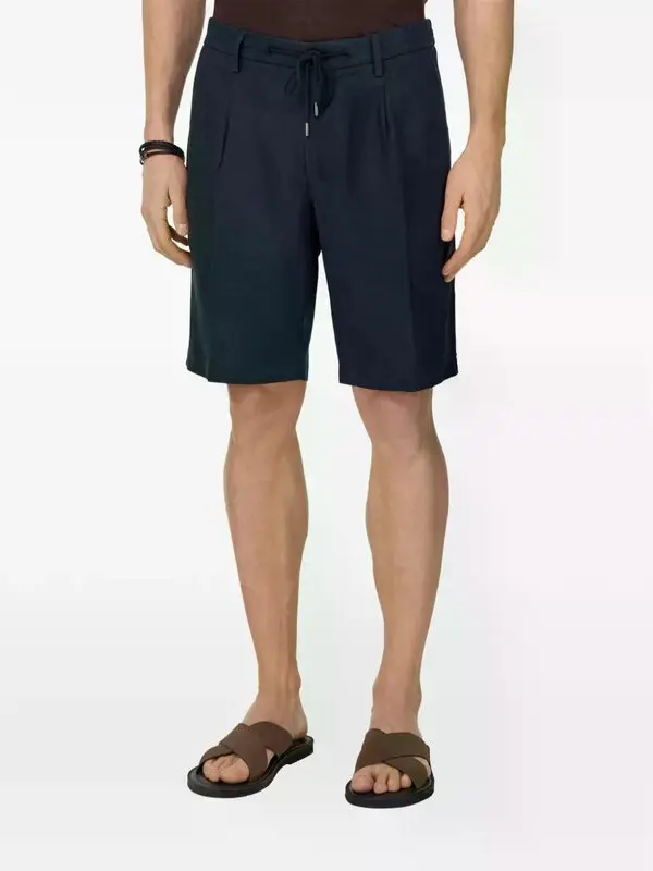 Boggi Milano Linen Drawcord Detail Shorts