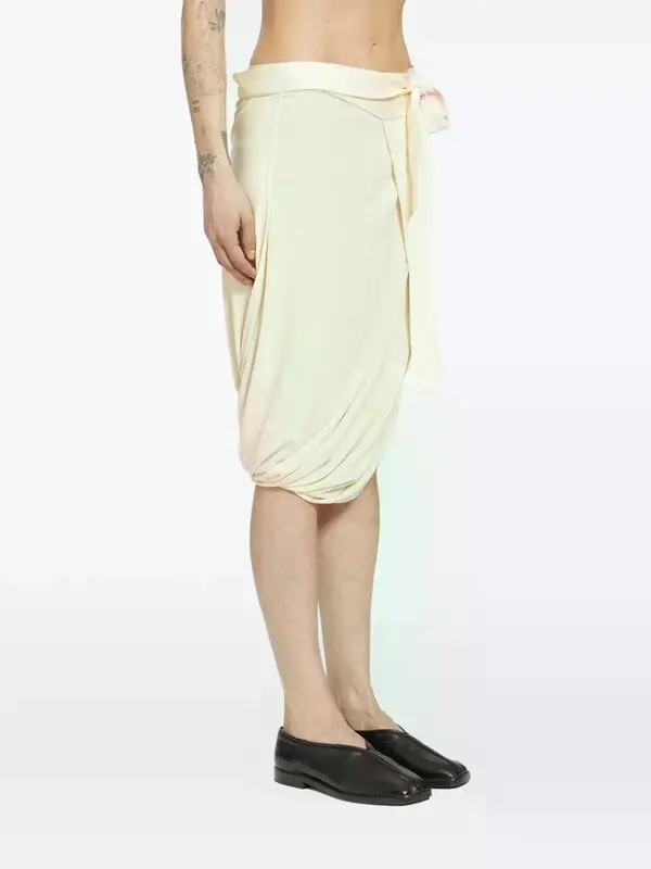 LEMAIRE Asymmetric Wrap Skirt - Neutrals