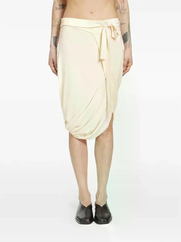 LEMAIRE Asymmetric Wrap Skirt - Neutrals