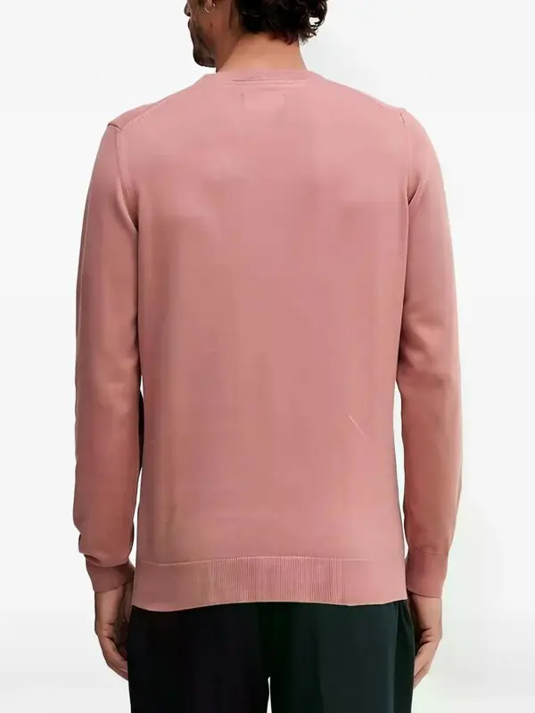 Barbour Embroidered-logo Crew-neck Sweater - Pink