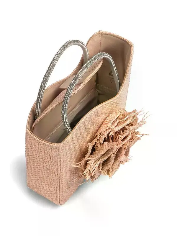 LE SILLA Fringed Flower Tote Bag