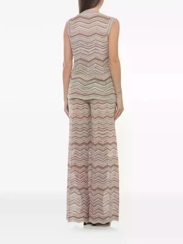 D.exterior V-neck Chevron Top - Neutrals