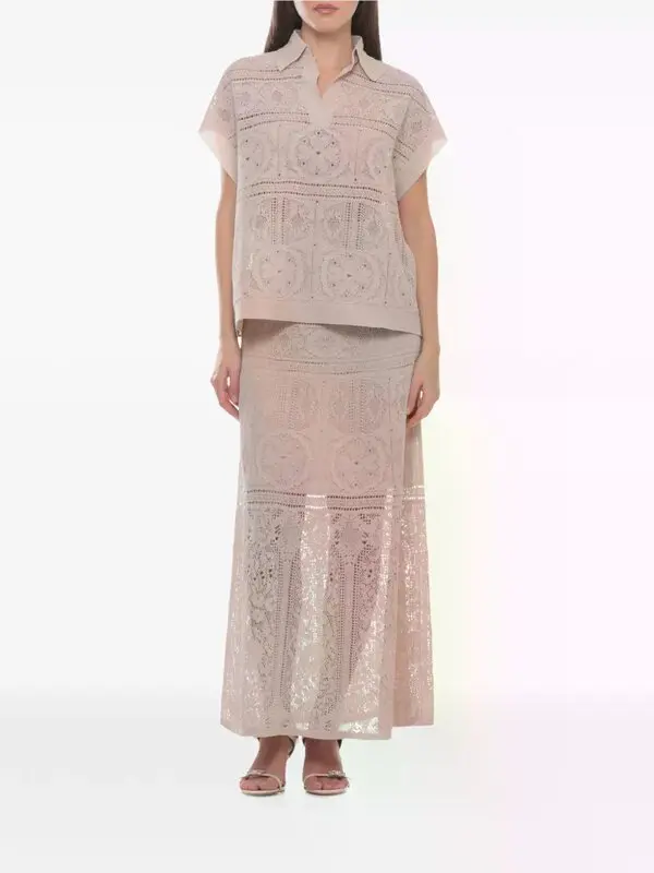 D.exterior Crocheted Blouse