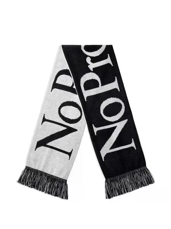 NO PROBLEMO Logo Fringed Scarf - Black