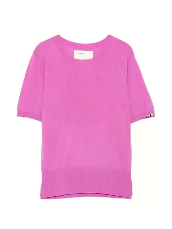 Extreme Cashmere Noor Fine-knit Short-sleeve Sweater - Pink