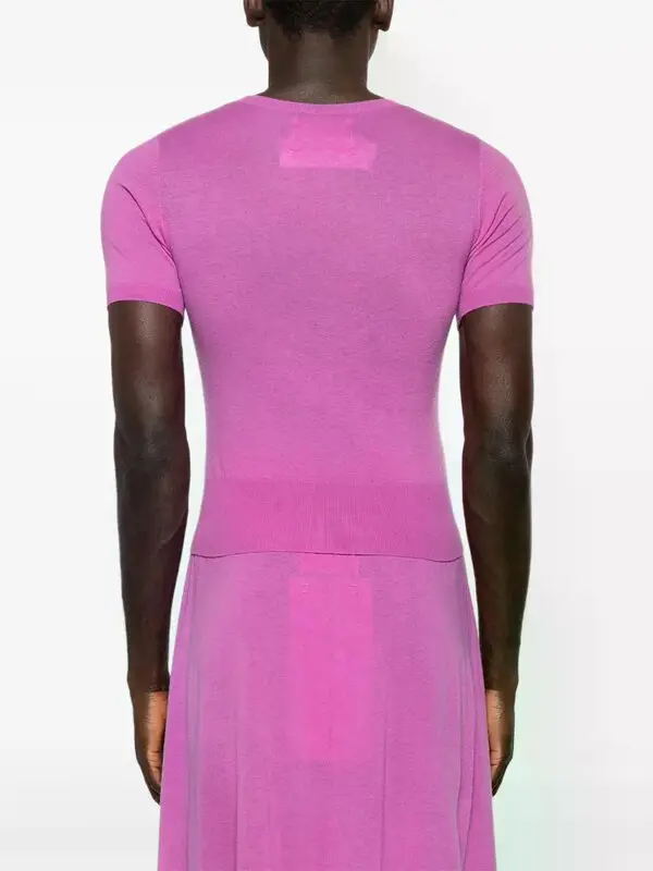 Extreme Cashmere Noor Fine-knit Short-sleeve Sweater - Pink