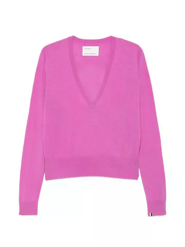 Extreme Cashmere Collin V-neck Cropped Sweater - Pink