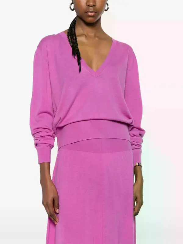 Extreme Cashmere Collin V-neck Cropped Sweater - Pink