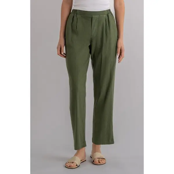 Kut From The Kloth Rosalie Tapered Linen-blend Pants - Dill