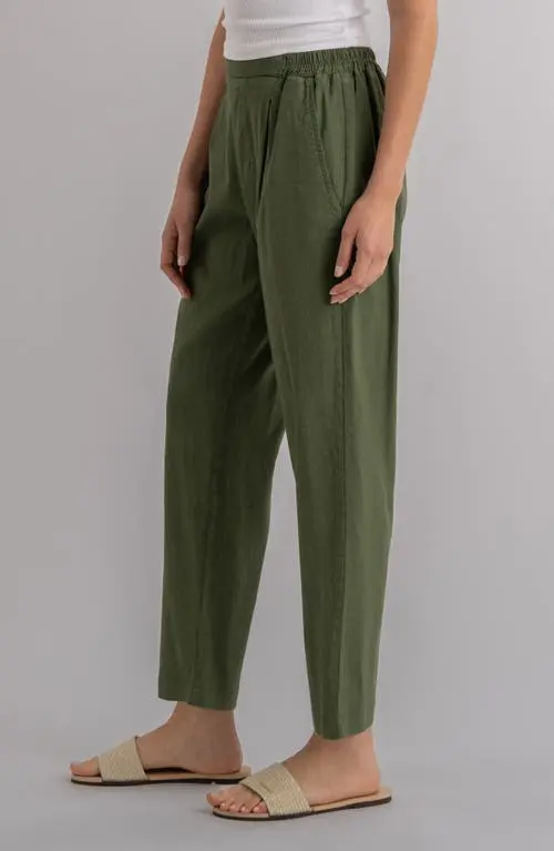 Kut From The Kloth Rosalie Tapered Linen-blend Pants - Dill