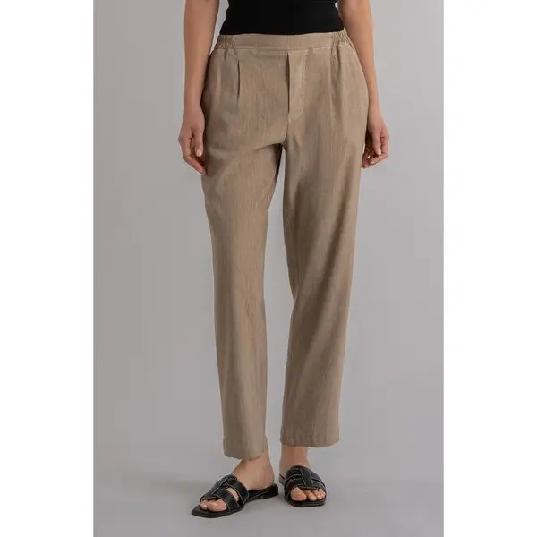 Kut From The Kloth Rosalie Tapered Linen-blend Pants - Khaki