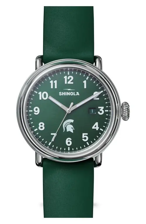 Shinola Detrola Spartan Rubber Strap Watch - Deep Green