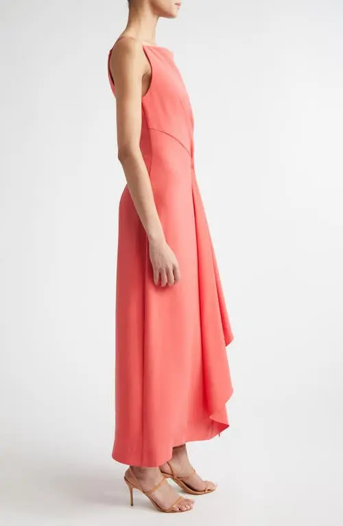Lela Rose Stretch Crepe Pin Detail Draped Dress