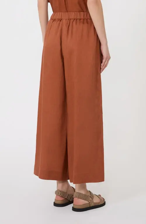 MM BY MAX MARA Canneti Linen Pull-on Wide Leg Pants