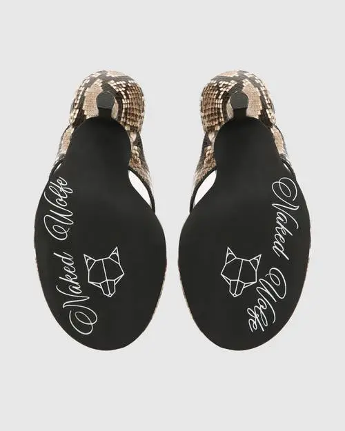 NAKED WOLFE Martine Leather Heels - Snake
