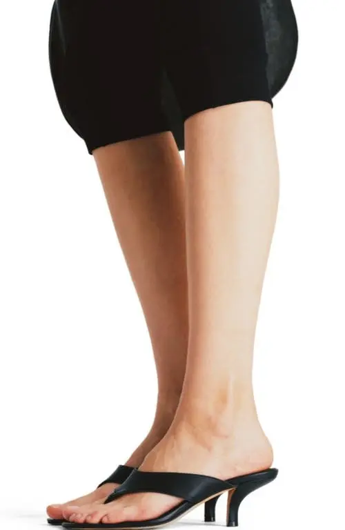 NAKED WOLFE Marley Thong Heeled Sandals - Black