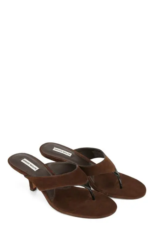 NAKED WOLFE Marley Thong Sandals - Brown