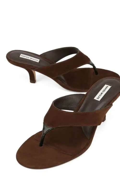 NAKED WOLFE Marley Thong Sandals - Brown