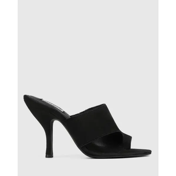 NAKED WOLFE Maxime Suede Heeled Sandals - Black