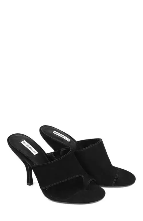 NAKED WOLFE Maxime Suede Heeled Sandals - Black