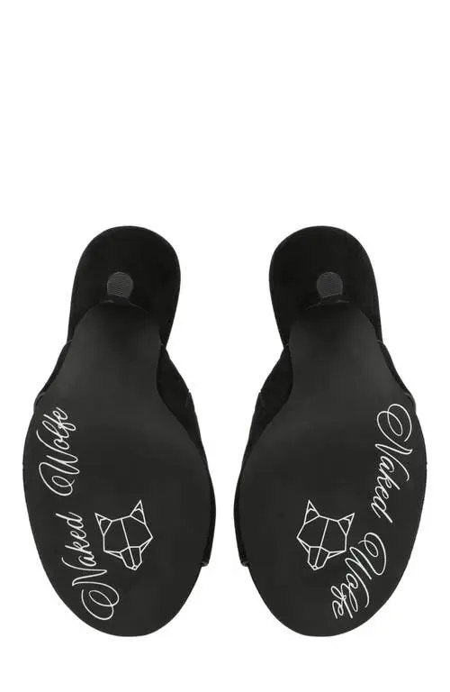 NAKED WOLFE Maxime Suede Heeled Sandals - Black