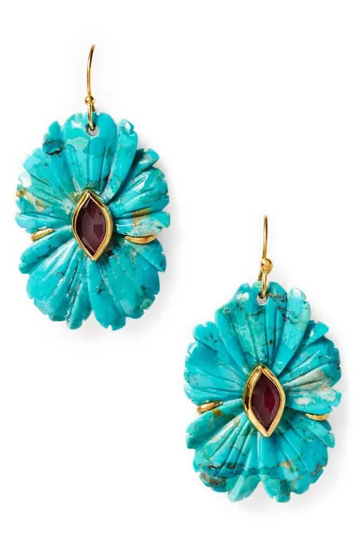 Chan Luu Magnolia Drop Earrings - Turquoise Mix